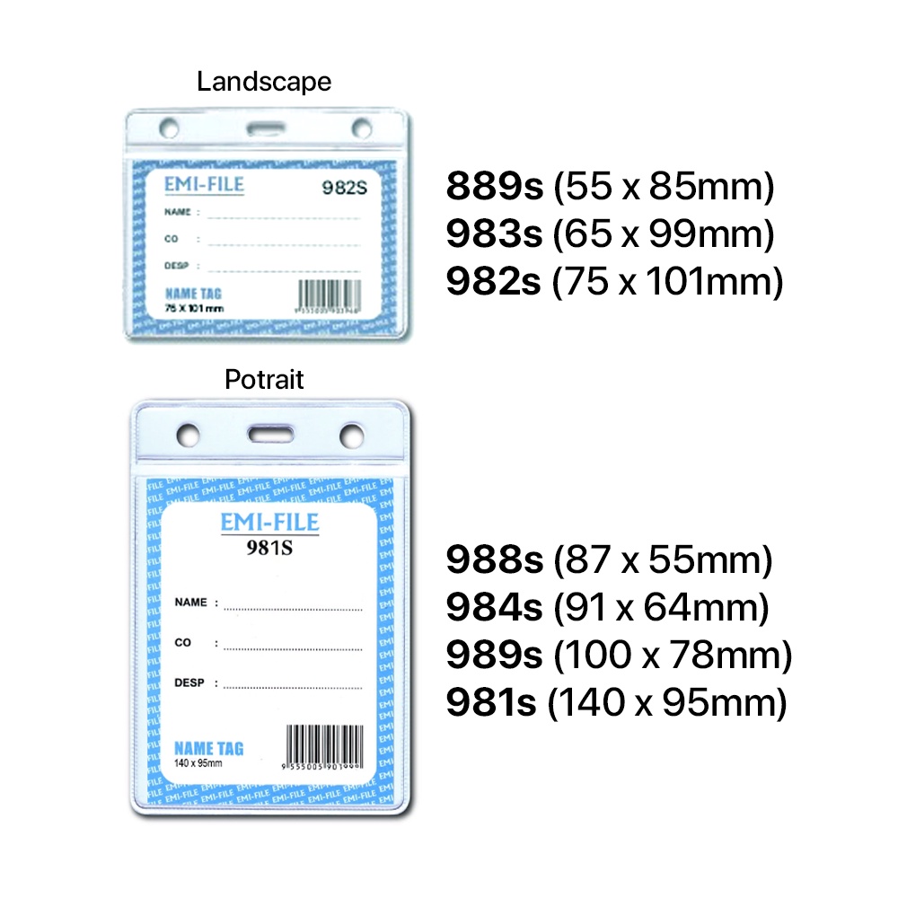 Emi-File | Name Tag | Emi-File Name Tag (Potrait / Landscape) | Shopee ...