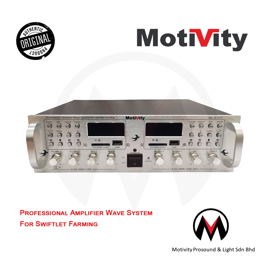 Motivity ML-2121T 4-Channel Professional Amplifier System with Built-in ...