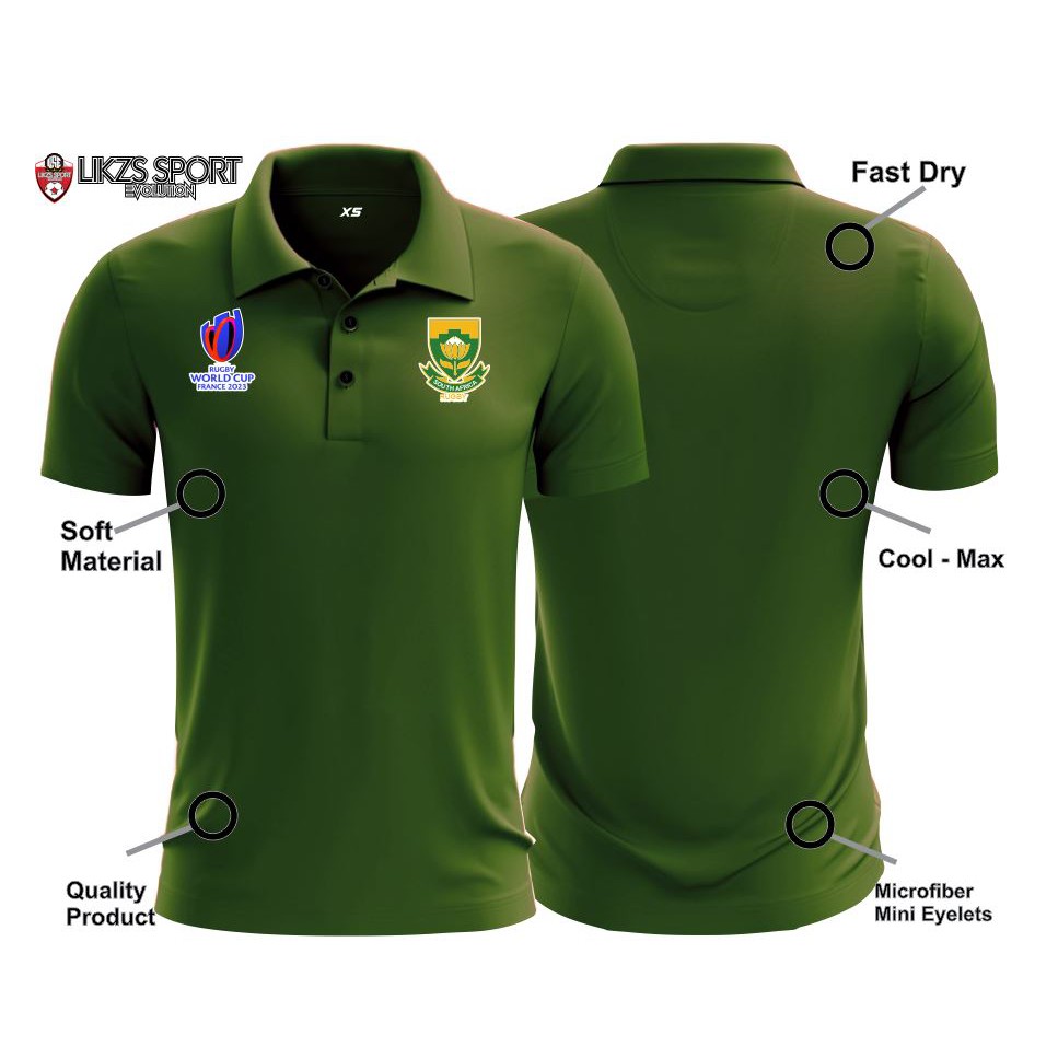 South Africa Rugby WC France 2023 Travel Jersey DX1 | Polo | Rugby ...