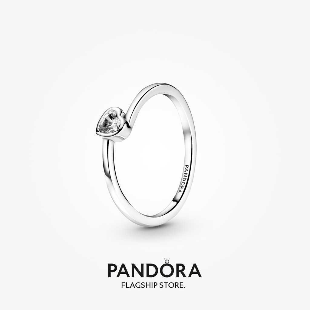 Pandora Clear Tilted Heart Solitaire Ring | Shopee Malaysia