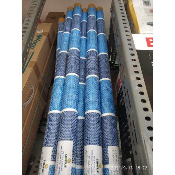 6ft x 40ft(12M) SUNTUF Blue White Canvas Roll Tarpaulin / Kanvas Biru ...