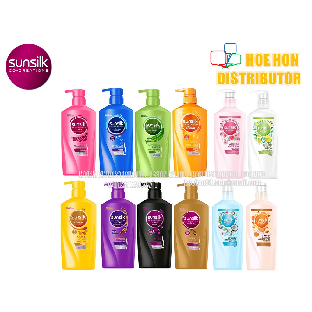 Sunsilk Shampoo 650ml 450ml Syampu Rambut Anti Dandruff Hairfall Damage ...