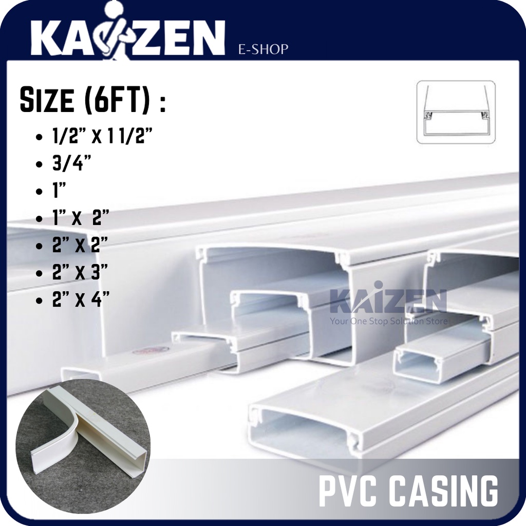 6FT PVC Wiring Casing / PVC TRUNKING / Electrical Casing/ Trunking Wire ...