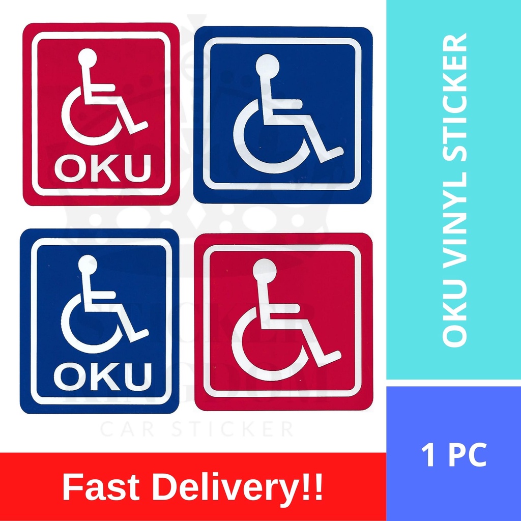OKU Vinyl Sticker/ Disabled Vinyl Sticker for Car and Motorcycle Use ...