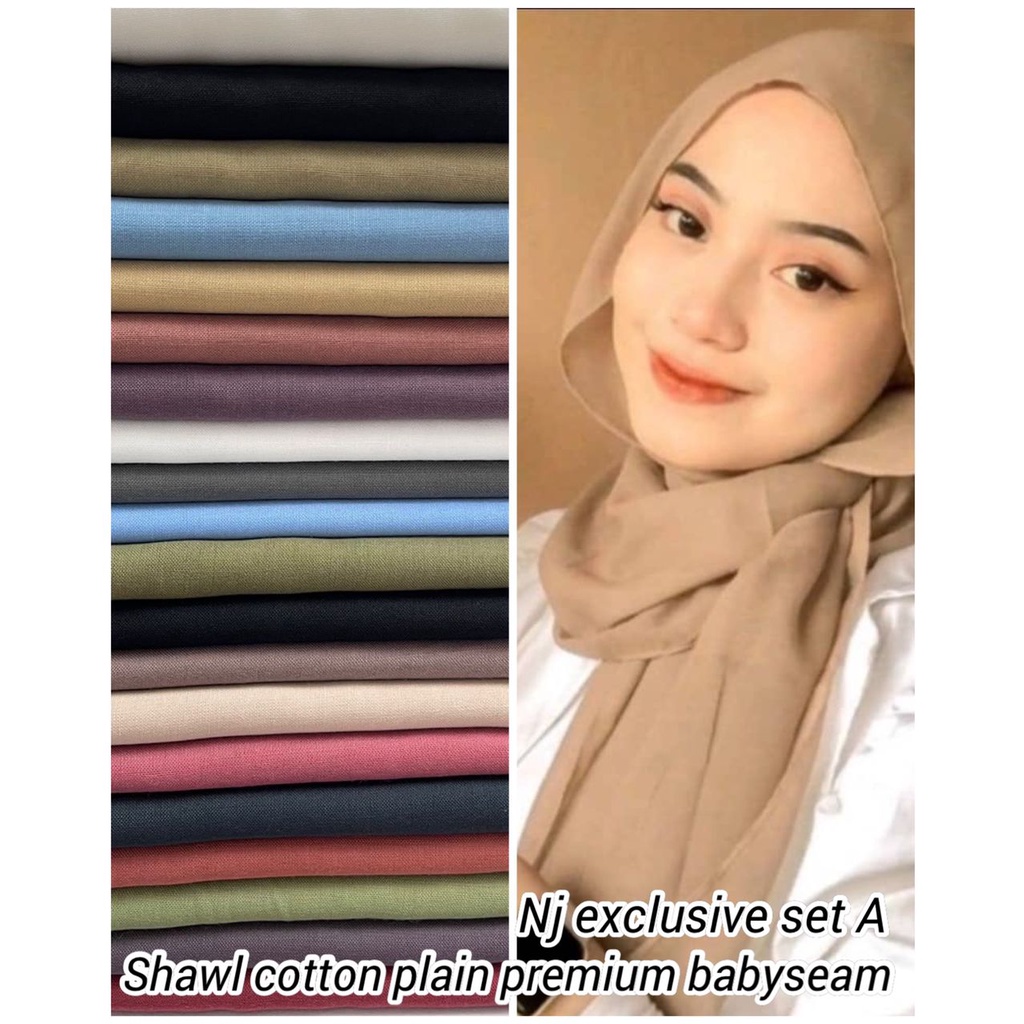 Shawl Cotton Voile Plain Premium panjang 1.8 meter lebar 70cm | Shopee ...