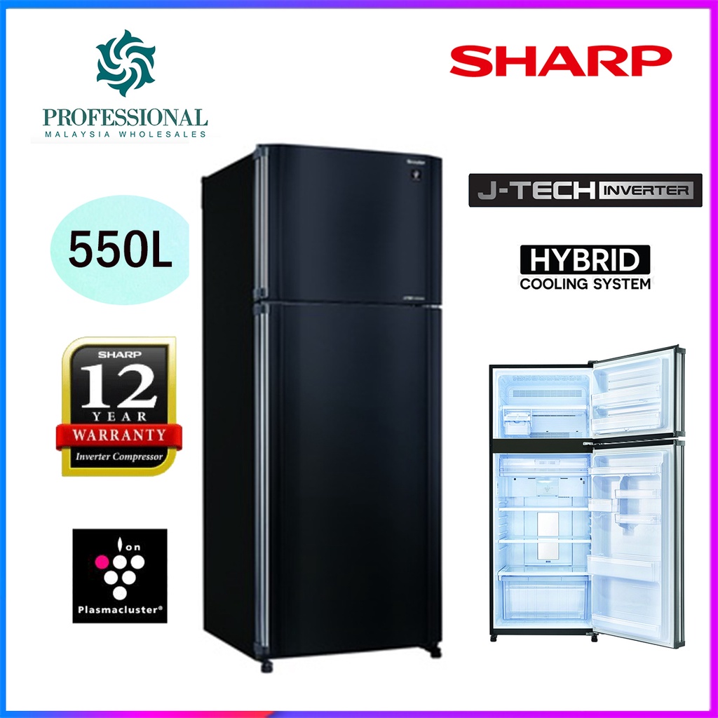 SHARP 550L J-TECH INVERTER 2 DOOR REFRIGERATOR SJP-55MK PETI SEJUK PETI ...