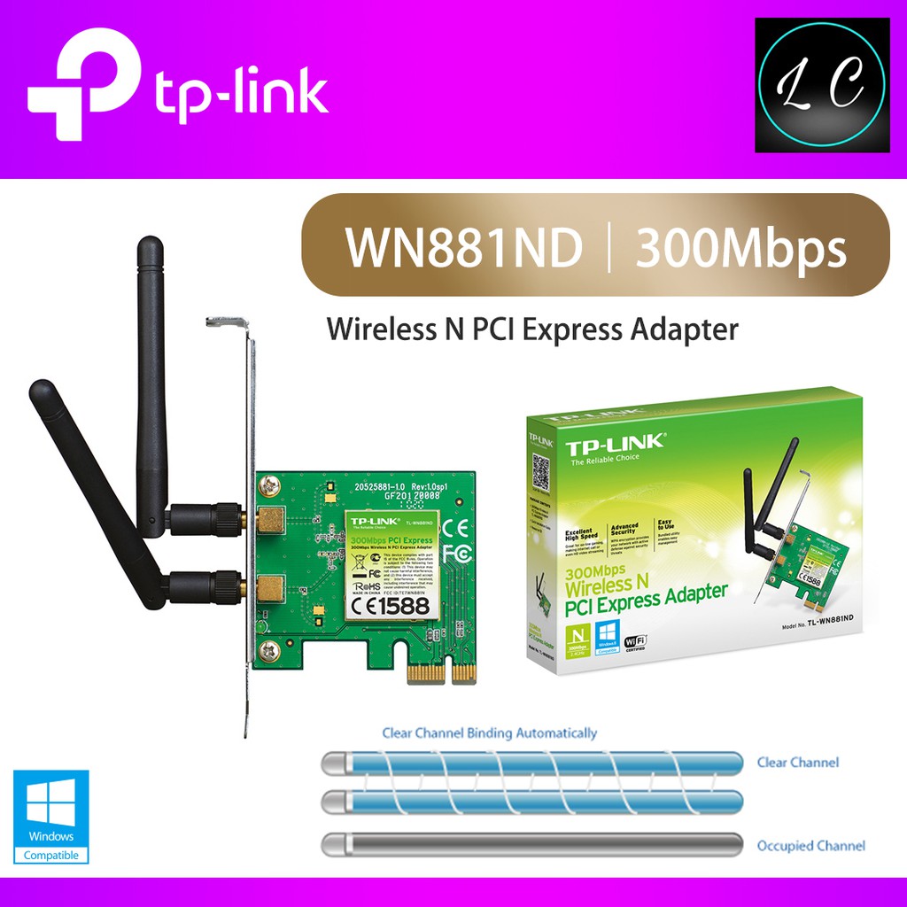 TP-Link TL-WN881ND 300Mbps Wireless N PCI Express Adapter Card | Shopee ...