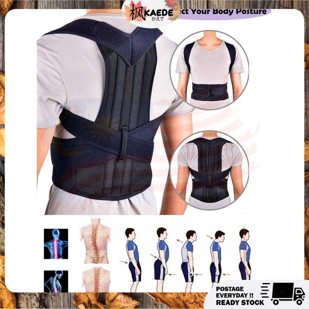 Back Support Belt Posture Shoulder Corrector Bracket Align Relieve Pain ...