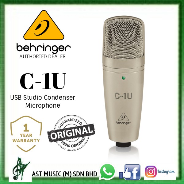 Behringer C-1U USB Studio Condenser Microphone C1U / c1u | Shopee Malaysia