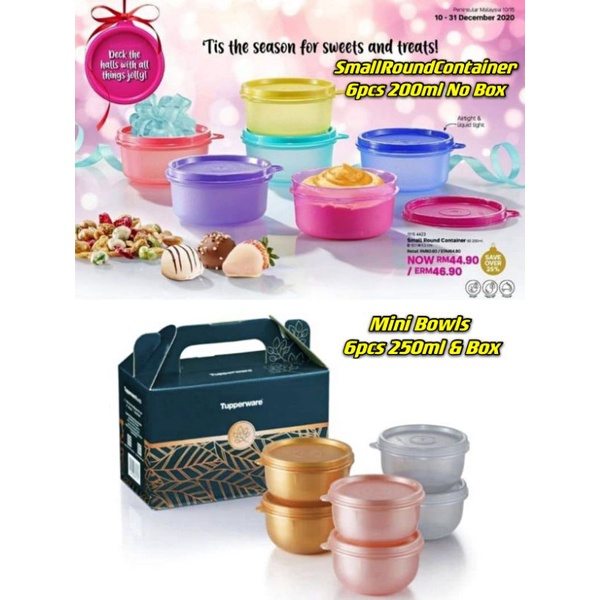 READY STOCK (6pcs) Limited Tupperware Small Round Container 200ml Small ...
