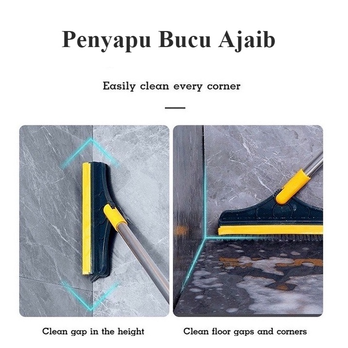 2 IN 1 Pengelap Pembersihan Penyapu Boleh Putar Berus Bulu Lantai ...