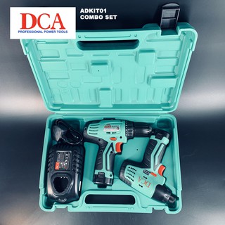 DCA Combo Set ADKIT01 12V Cordless Drill + 12V Impact Driver Litium-Ion ...
