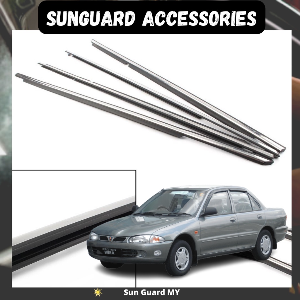 Proton Wira Window Trim Chrome Lining Door Belt Moulding 4pcs (car ...