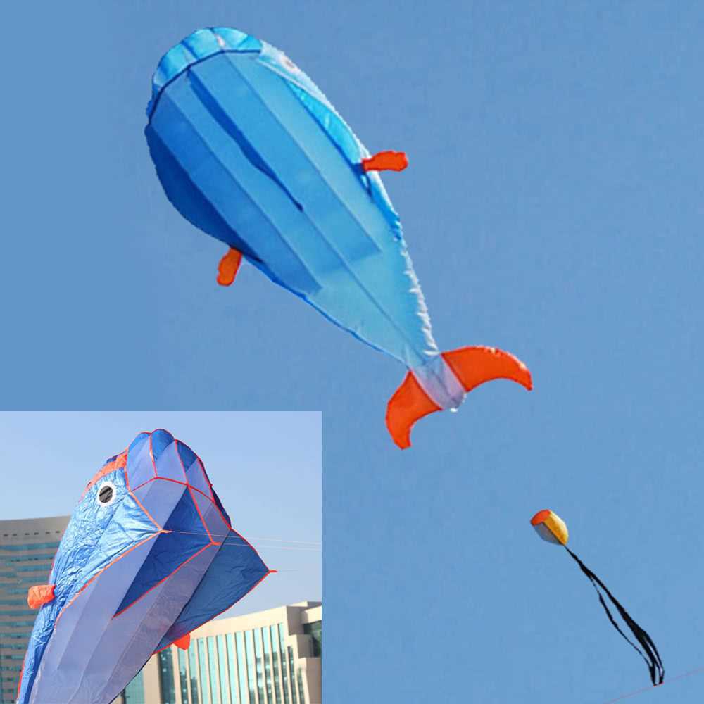 3D Dolphin Kite Huge Frameless Soft Parafoil Kite Outdoor | Shopee Malaysia