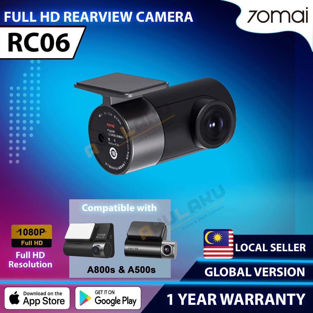 70mai RC06 Rear Camera 1080p Dashcam Night Vision for 70mai A500S A800 ...