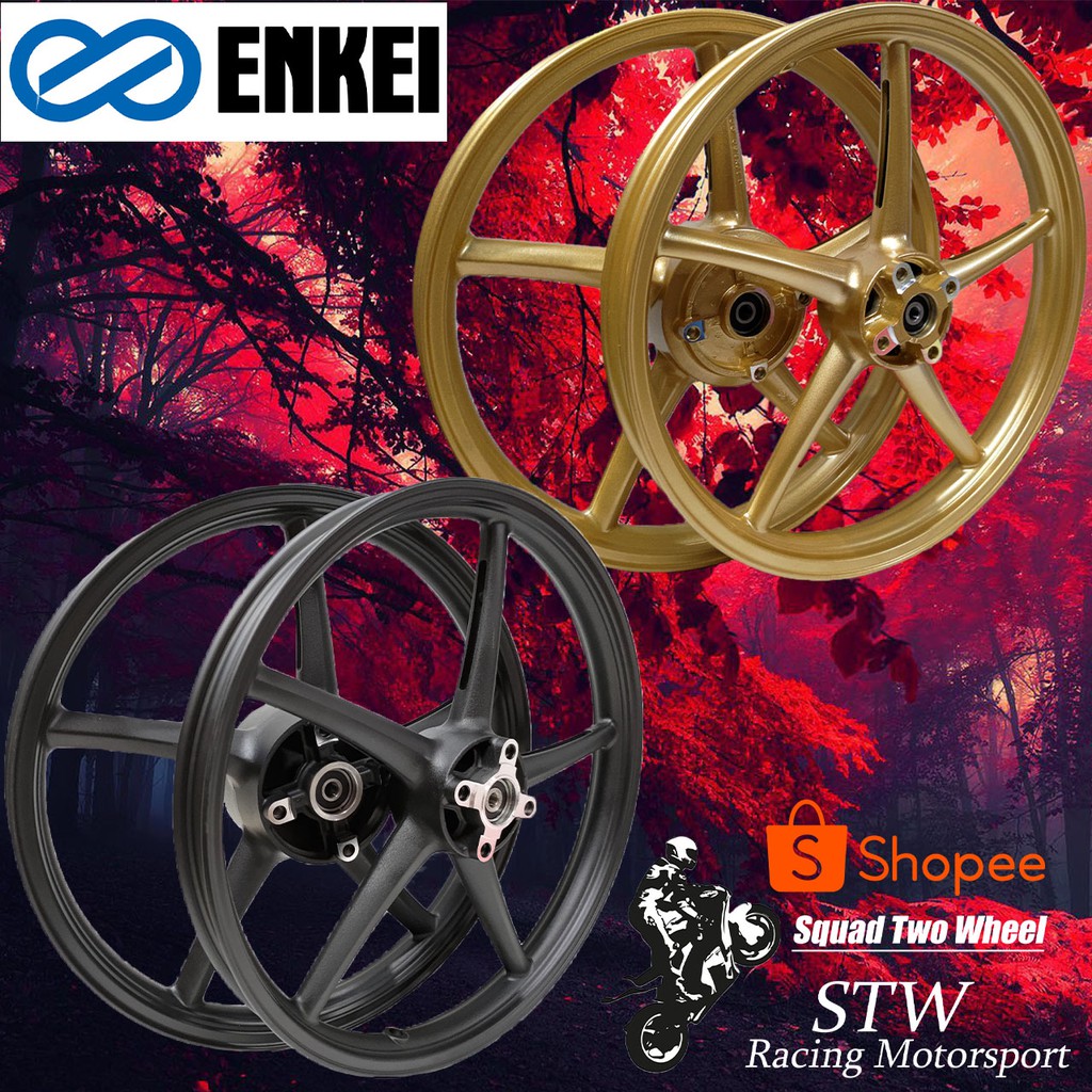 ENKEI SP522 Y125z RACING BOY Y125Z Sport RIM BLACK/ GOLD 1.40/1.60 1.60 ...