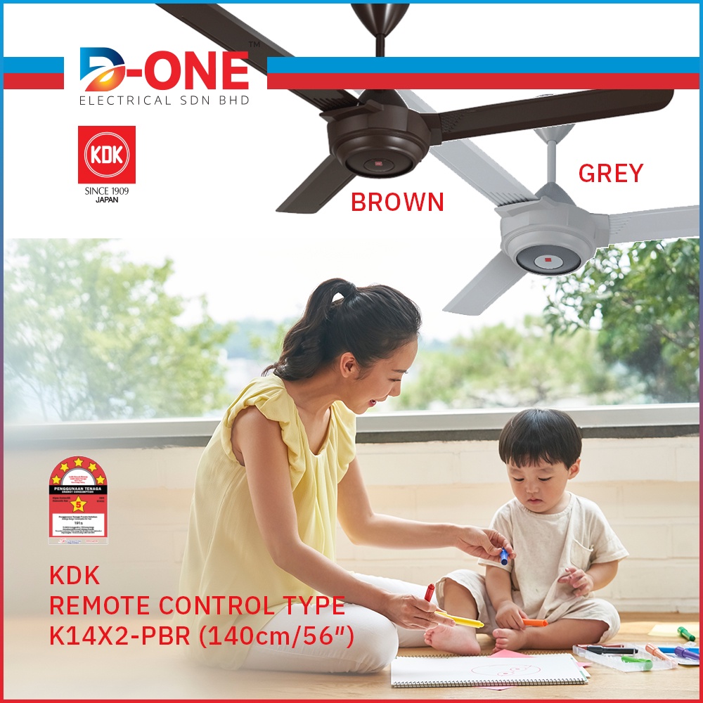 KDK CEILING FAN - REMOTE CONTROL TYPE K14X2 (140cm/56″) | Shopee Malaysia