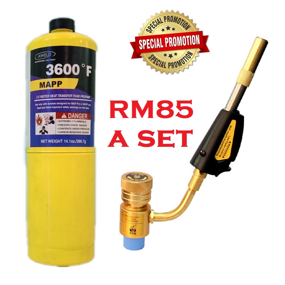 [Special Promo] Mapp Gas Self Ignition Turbo Torch(Brass Head) + Mapp ...