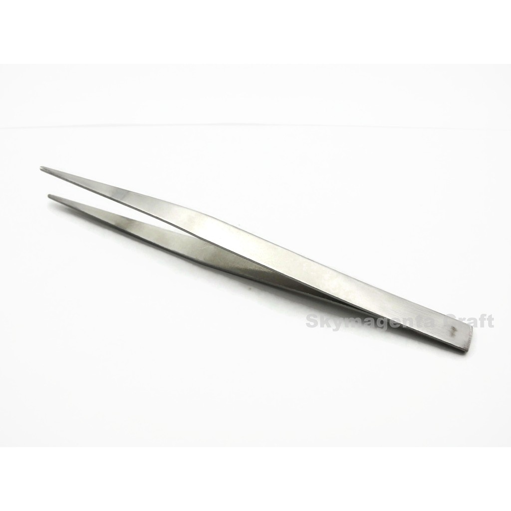 Precision Stainless Steel Straight Tweezers Penyepit Sepit Tajam Tirus ...