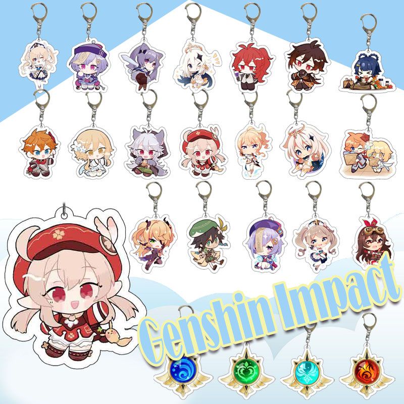 Cartoon Keychain Genshin ImpactKey Chain Acrylic Key Chain Venti Klee ...