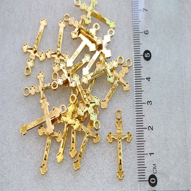 10pcs Catholic Mini Universal Jesus Cross Gold Pendant Medal, Jesus ...