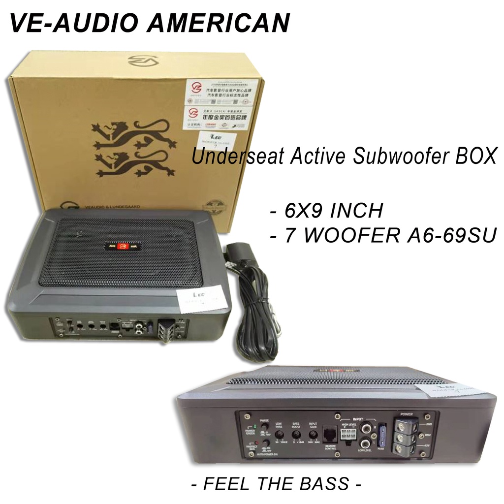 VE-AUDIO AMERICAN Underseat Active Subwoofer BOX 6X9 INCH (AAA)(7 ...