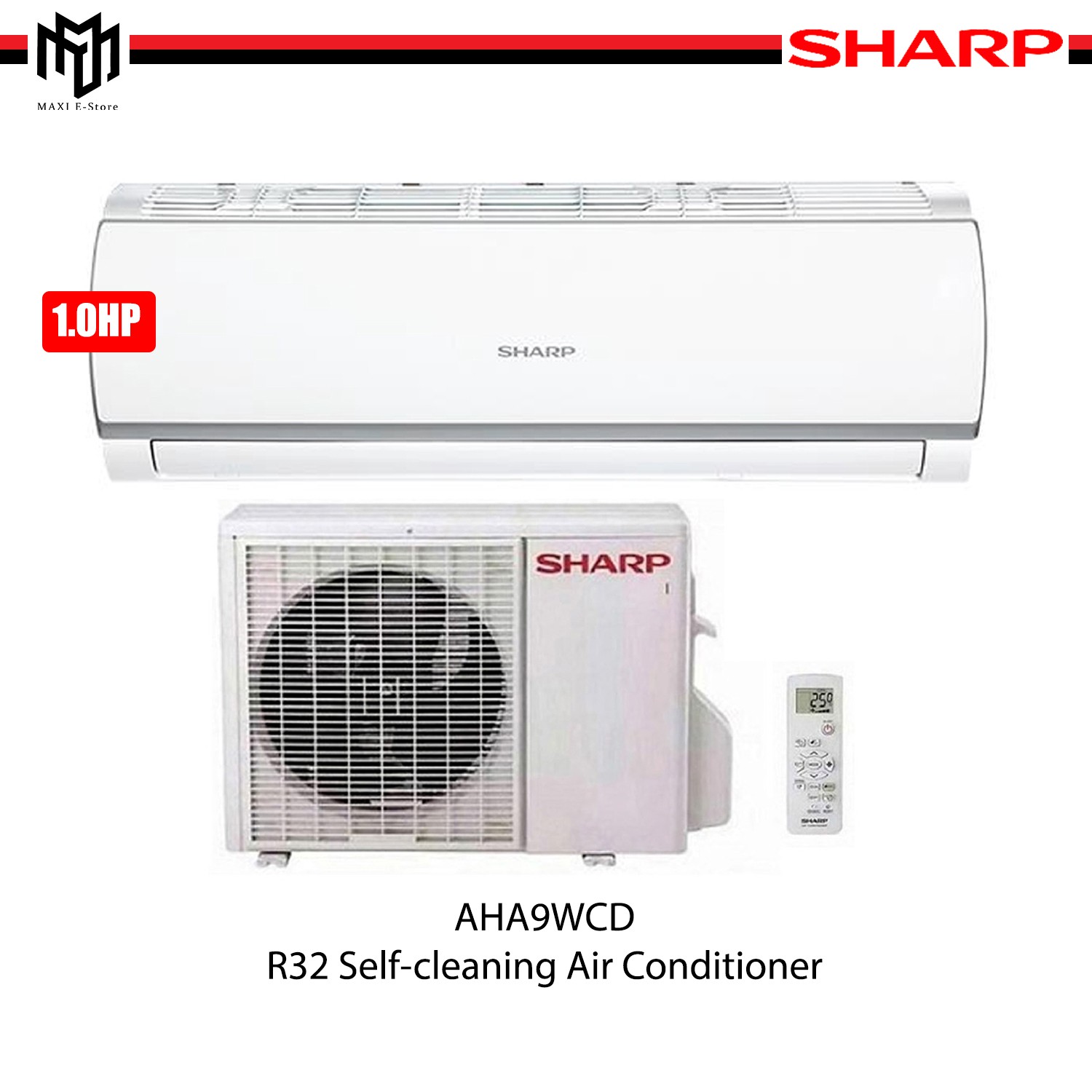 [ REDUCTION MYR 50.00 ] Sharp aha9wcd / aua9wcd 1hp non inverter air conditioner r32 aircond ...