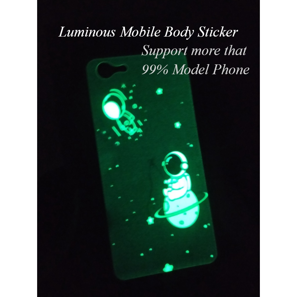 Luminous DIY Phone Back Sticker Glow in Dark / Night Light Mobile Wrap ...