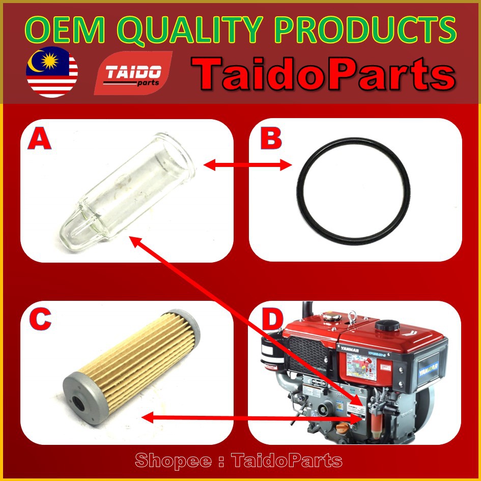 Yanmar TF50 TF70 TF90 TF120 TF160 Engine Fuel glass diesel filter ...