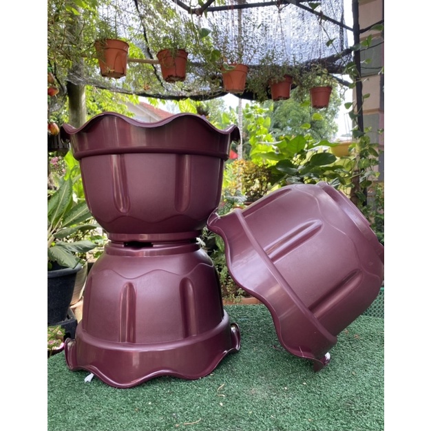 PASU BUNGA PLASTIK BESAR LEKUT TEPI 30CM / FLOWER POT READY STOCK ...