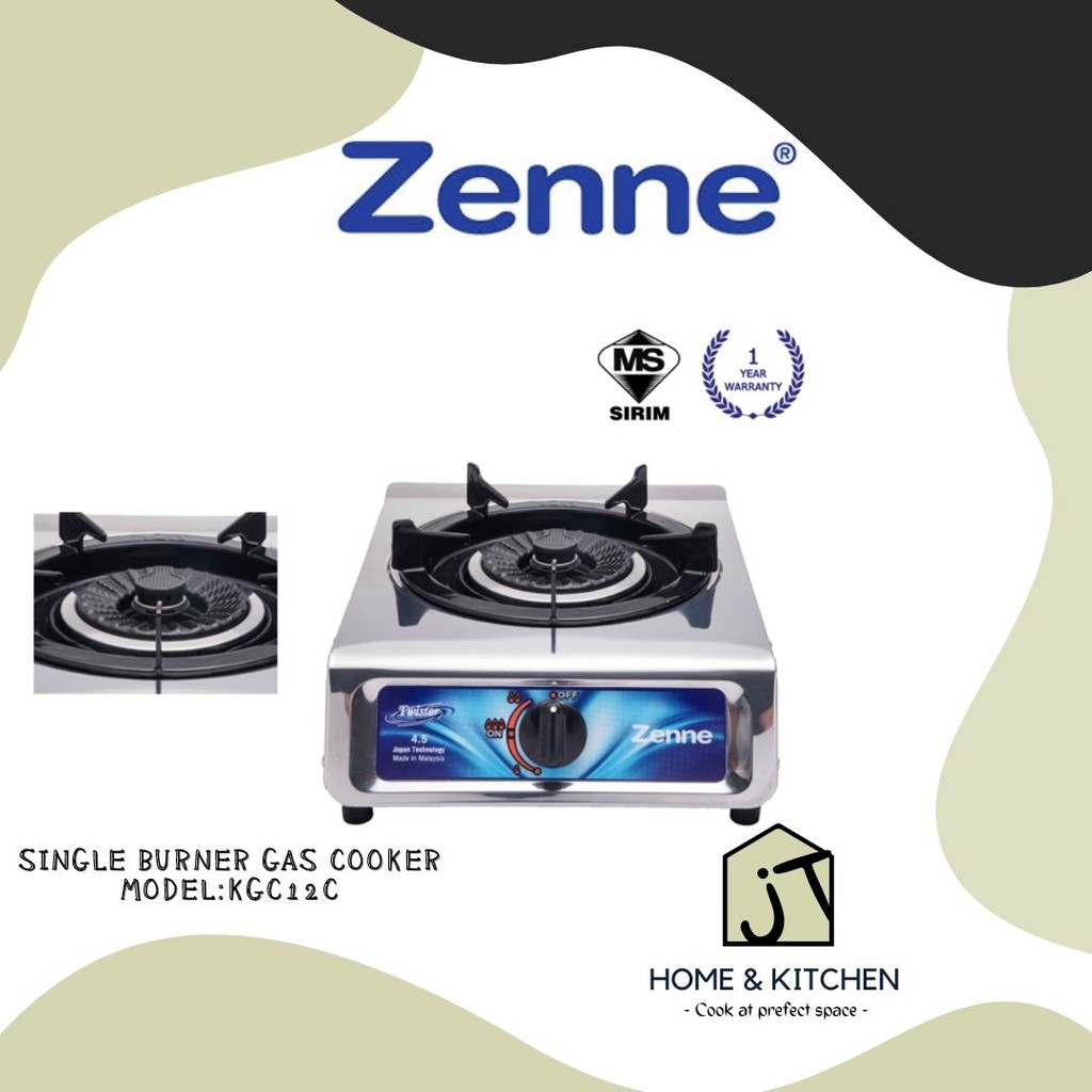 READY STOCK!!! ZENNE SINGLE BURNER GAS COOKER KGS12C (1 YEAR WARRANTY ...