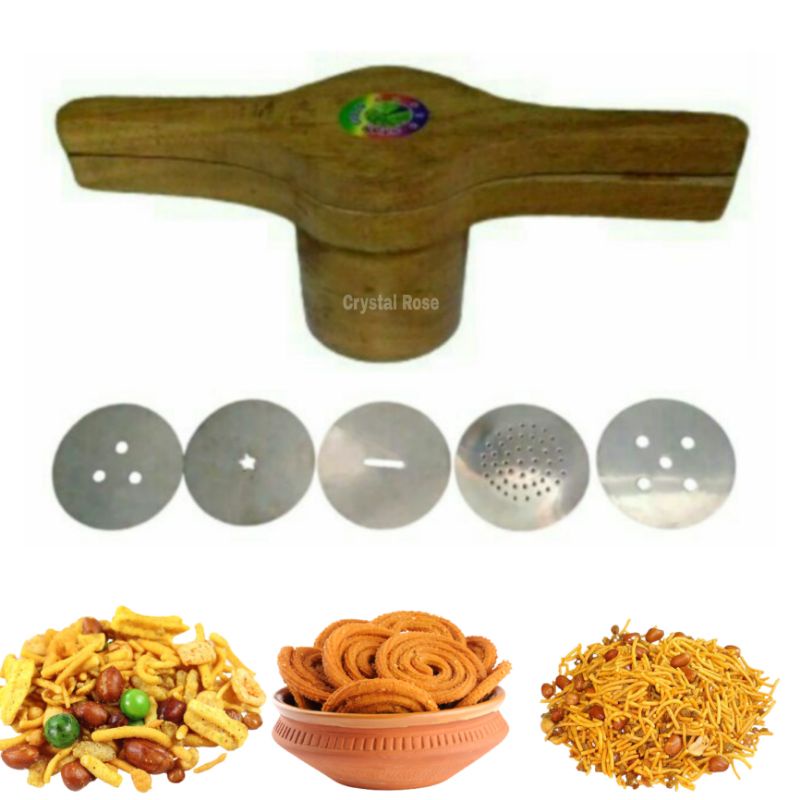 [FREE GIFT] Wooden Murukku/Idiyappam/Putu Mayam Press Maker With 5 ...
