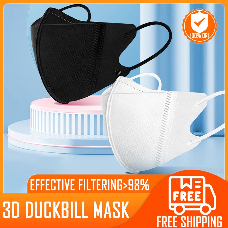 [Ready Stock] 10/50PCS Adult Duckbill Disposable Face Mask Earloop 3D 4D 5D Premium Mask Topeng ...