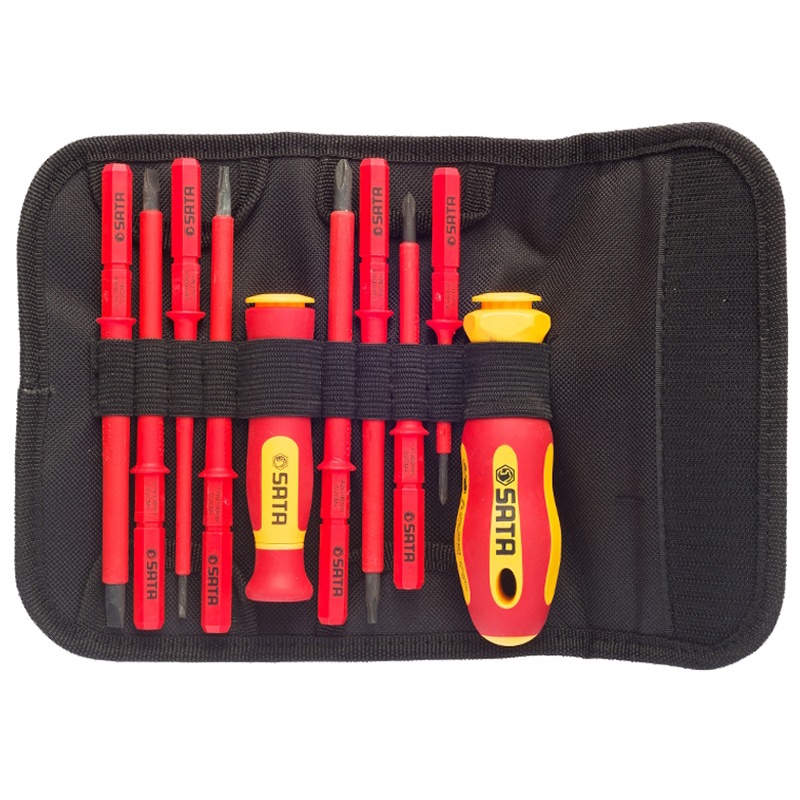 SATA Insulated Screwdriver 10Pcs Set 09304 - VDE Interchangeable ...