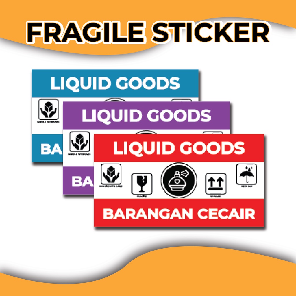 BUY 10 FREE 1 | Sticker Fragile BARANGAN CECAIR | Fragile Stiker LIQUID ...