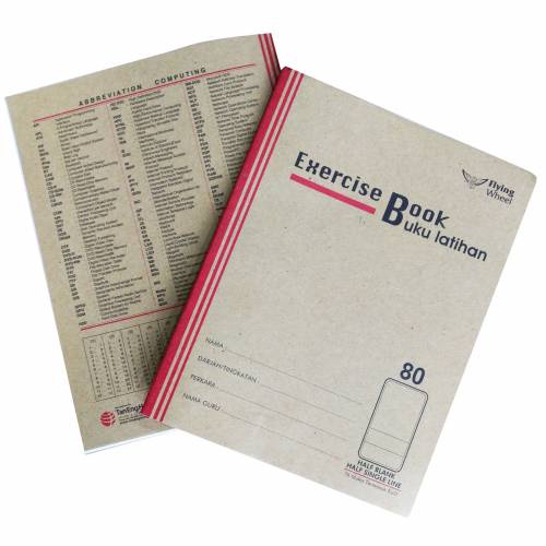 Half Blank Half Single Line F5 Exercise Book 80 Pages (Per Pack 10Pcs ...