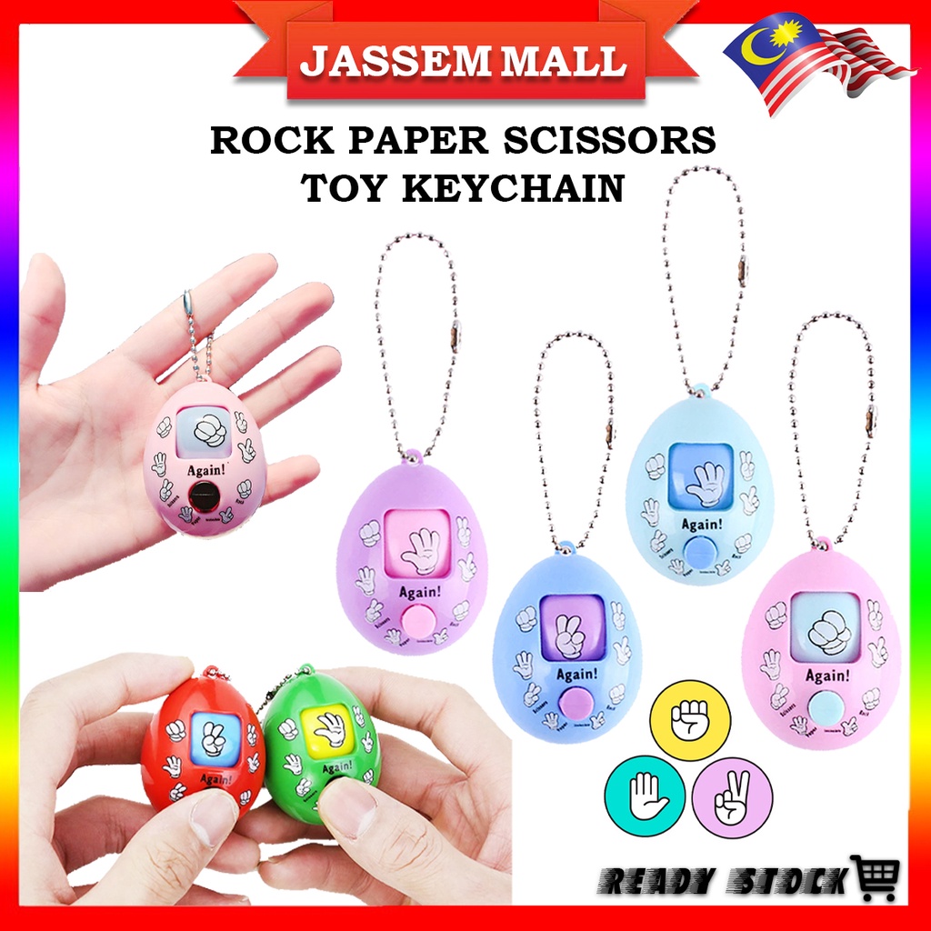 Family Game Rock Paper Scissors Toy Keychain Stone Toys Key Chain Egg ...