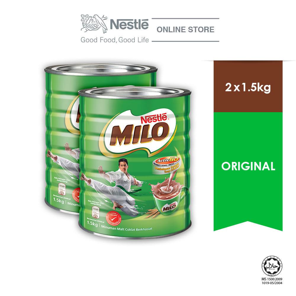 Nestle MILO Activ-Go Chocolate Malt Powder Tin (1.5kg x 2 Tins) | Shopee Malaysia