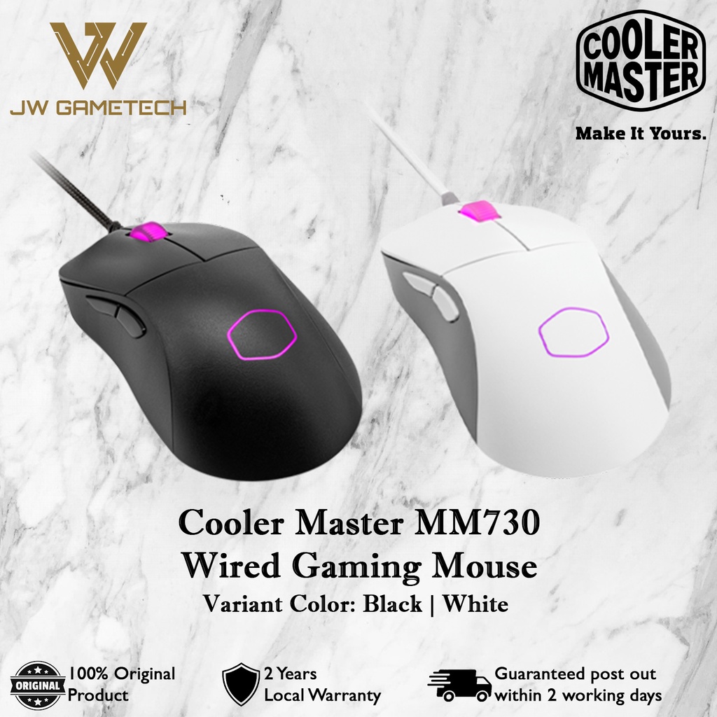 Cooler Master MM730 Wired Gaming Mouse - Black | White | Shopee Malaysia