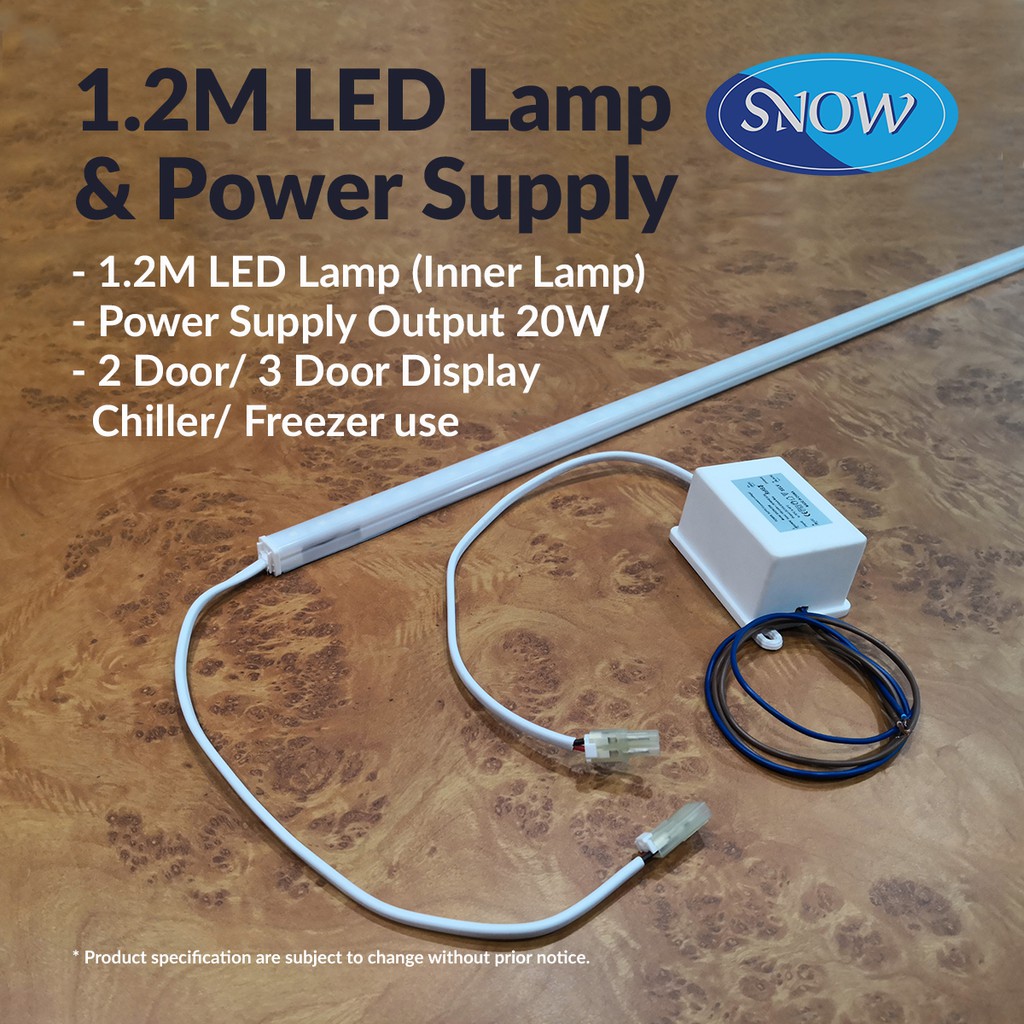 SNOW LED LAMP 1. 2M & POWER SUPPLY - INNER LAMP FOR SINGLE DOOR CHILLER ...