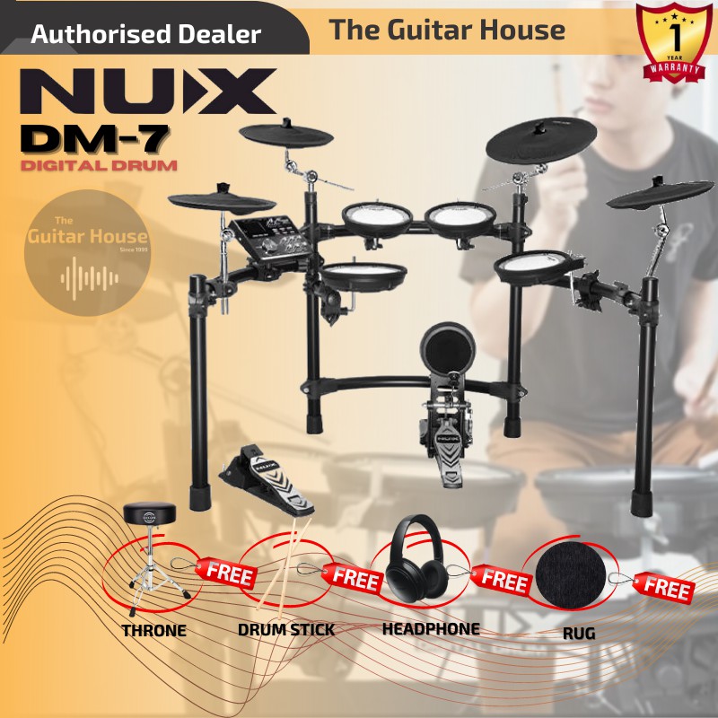 NUX DM-7 Portable Digital Electronic Drum Kit (DM7) | Shopee Malaysia