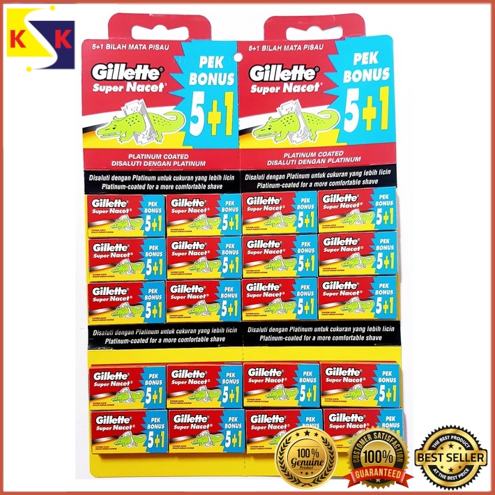 Gillette Super Nacet 5+1 BLADES GENUINE (20 boxes) | Shopee Malaysia