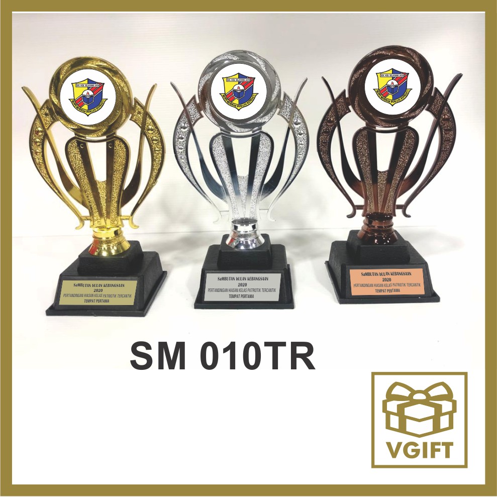 PLASTIC TROPHY SM 010TR + LABEL + LOGO ( HADIAH SUKAN DAN HADIAH ...