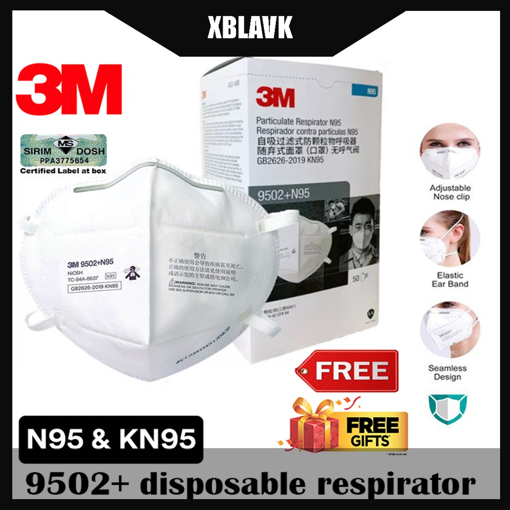 DOSH SIRIM 3M N95 9502+ MASK DISPOSABLE RESPIRATOR ORIGINAL PRODUCT ...