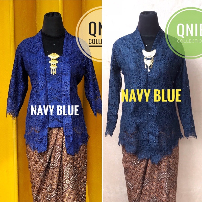 KEBAYA LACE NAVY BLUE / BIRU GELAP - Baju sahaja | Shopee Malaysia