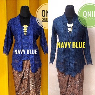 KEBAYA LACE NAVY BLUE / BIRU GELAP - Baju sahaja | Shopee Malaysia