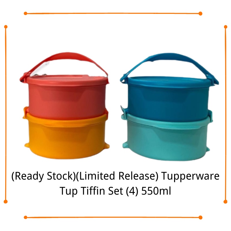 (Ready Stock)(Limited Release) Tupperware Tup Tiffin Set (4) 550ml ...