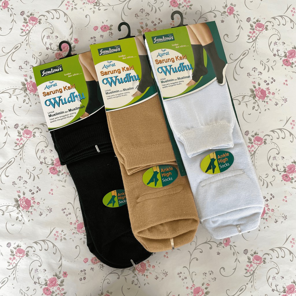 Semlouis Muslimah Socks Sock Women Stokin Muslim Sock High socks Tebal ...