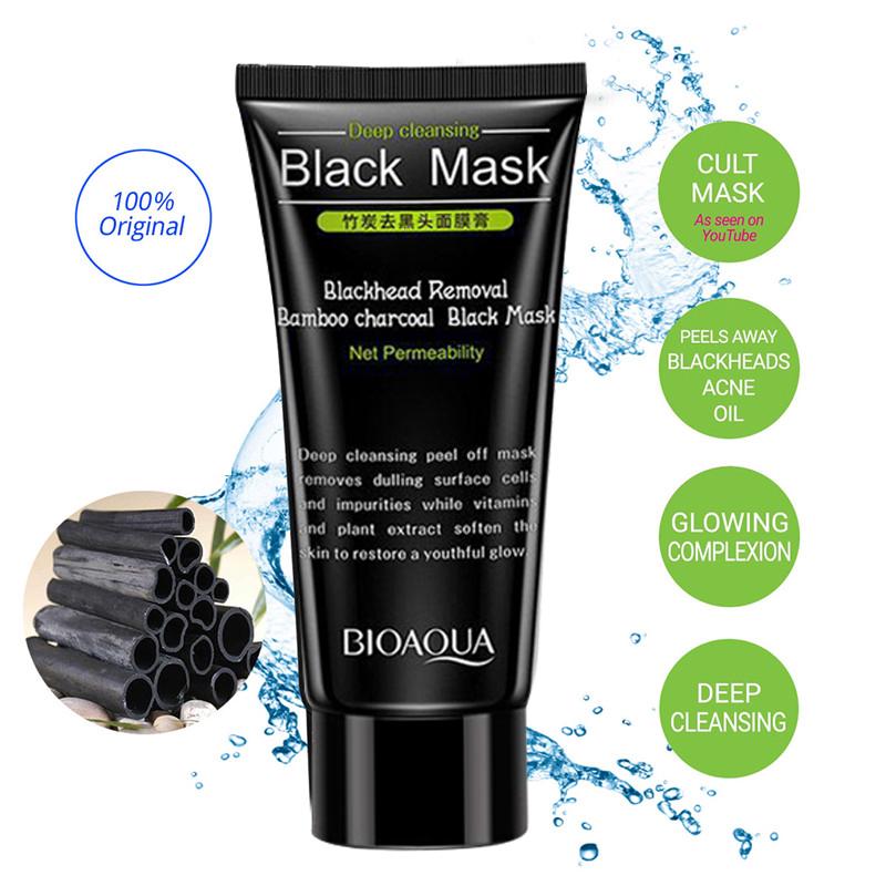 Bioaqua Black Mask Activated Carbon Charcoal Blackhead Removal Carbon