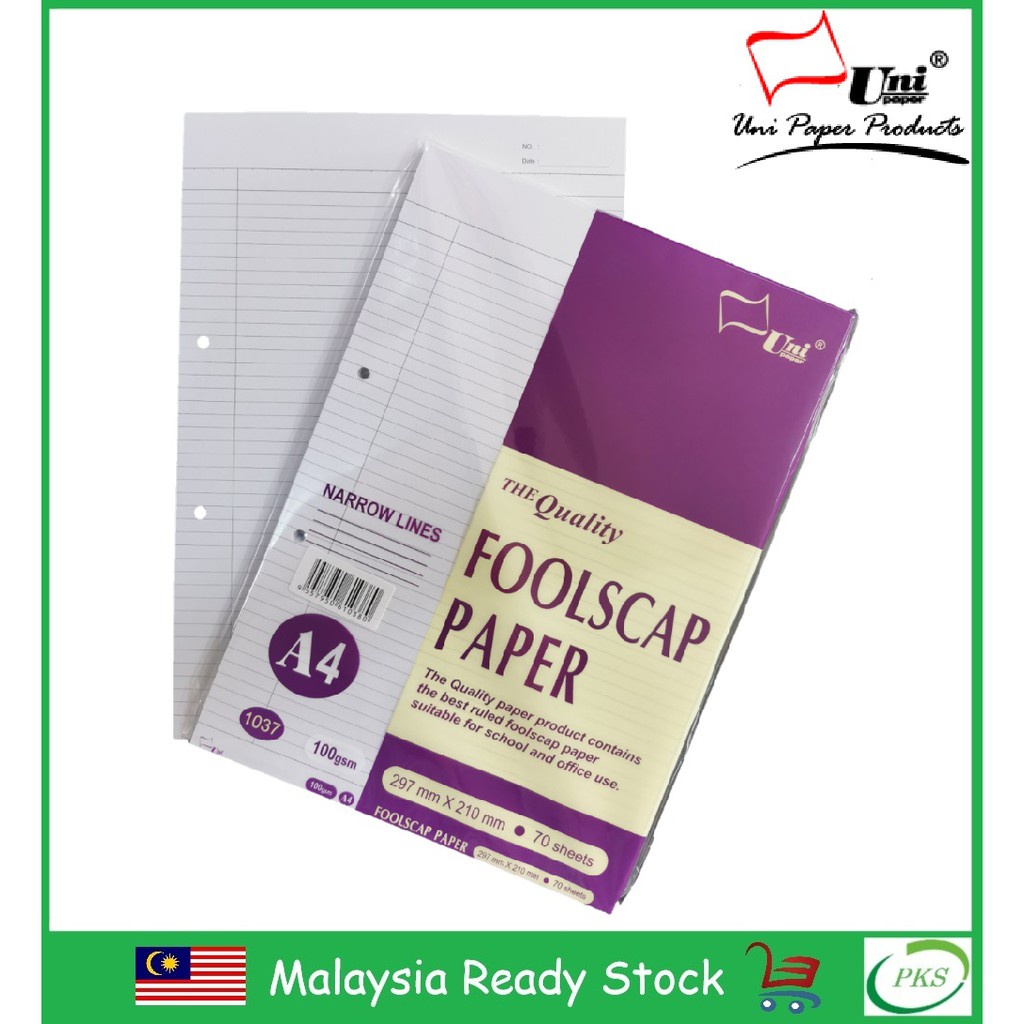 Foolscap Paper A4 Narrow Line 100gsm 70 Sheets Exam Sheets Kertas ...
